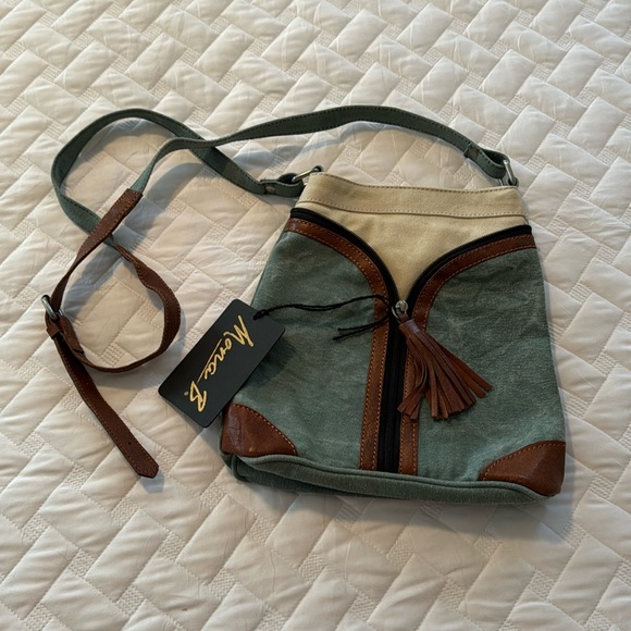 Mona B | Bags | Nwt Mona B Cross City Ocean Upcycled Handbag | Poshmark